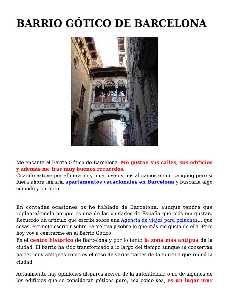 Barrio Gotico Barcelona | PDF | Barcelona | Arquitectura gótica