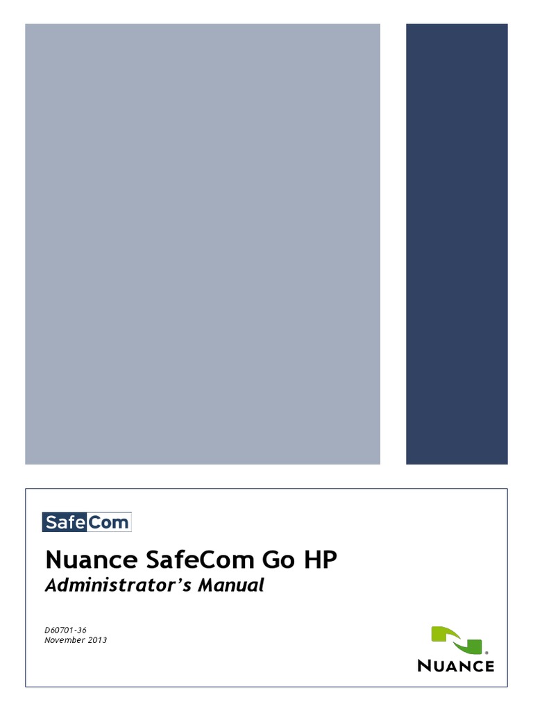 Safecom Go HP Administrators Manual 60701-33 PDF | PDF | Access Control ...