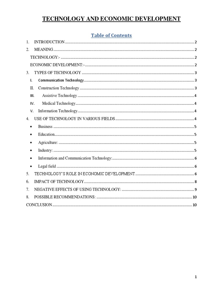 Technology and Economic Development | PDF | Economic Growth | Economies