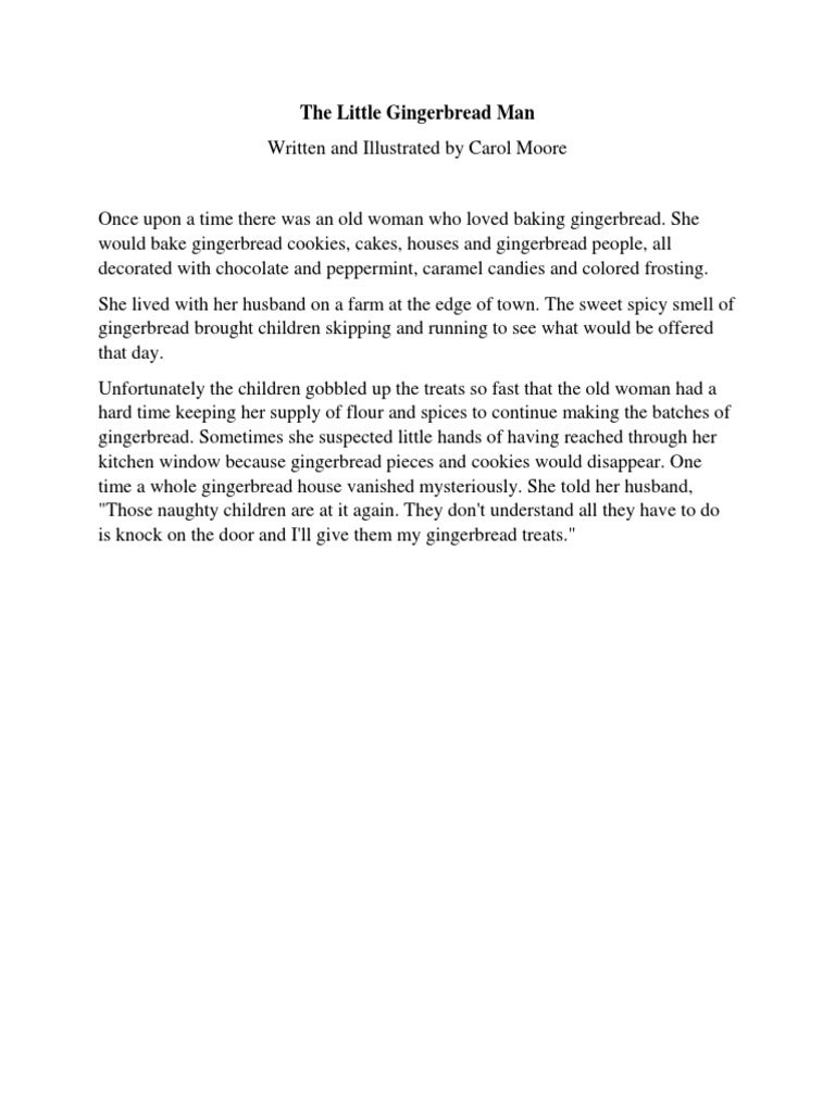 The Little Gingerbread Man Story | PDF