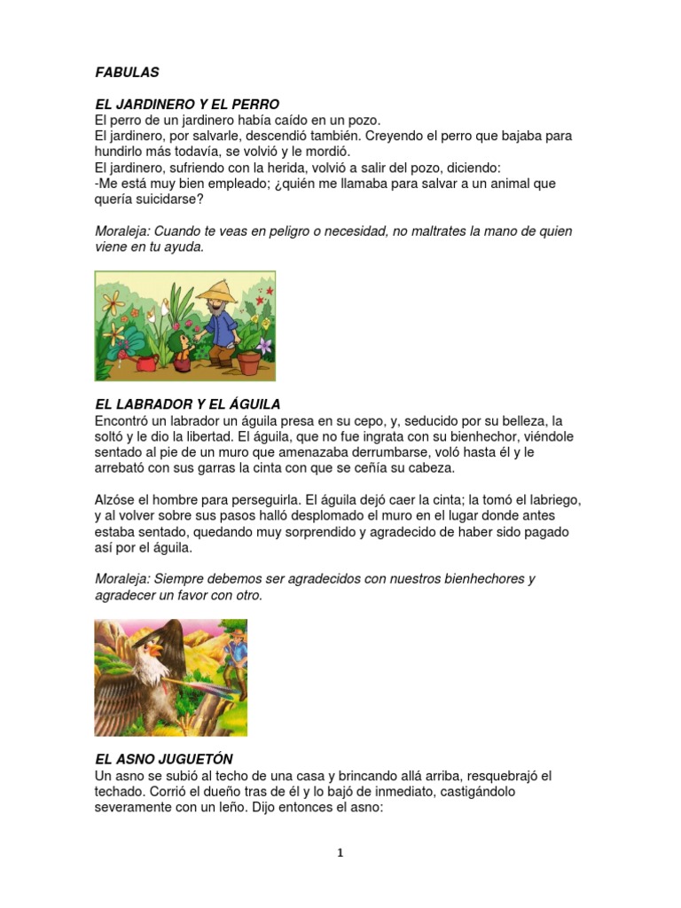 20 Fábulas Cortas con Moraleja e Imágenes | PDF | León | Vacas