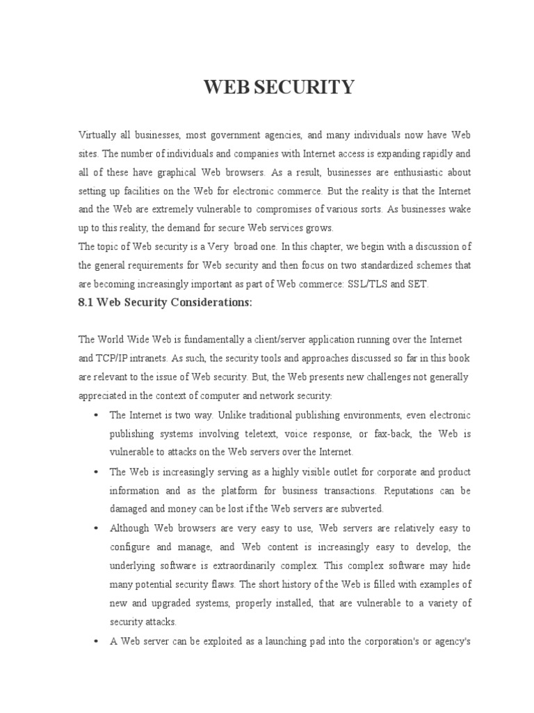 8.1 Web Security Considerations | PDF | Transport Layer Security ...