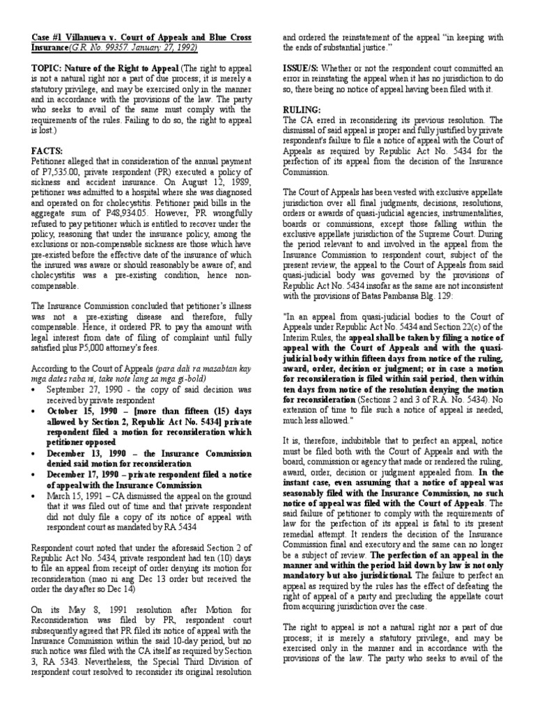 Failure to Comply with Statutory Requirements for Perfecting an Appeal ...