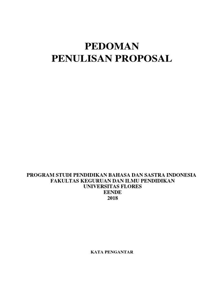 Pedoman Penulisan Proposal Skripsi S1 | PDF