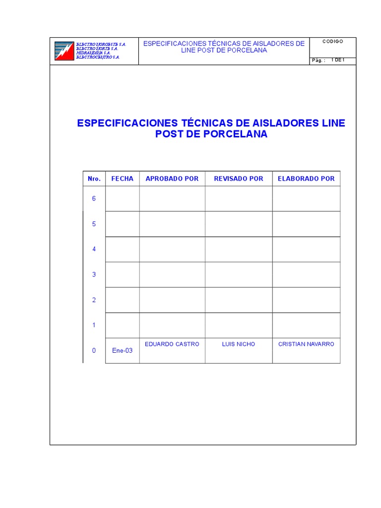 Aisladores Line Post de Porcelana v0 | PDF | Acero | Materiales