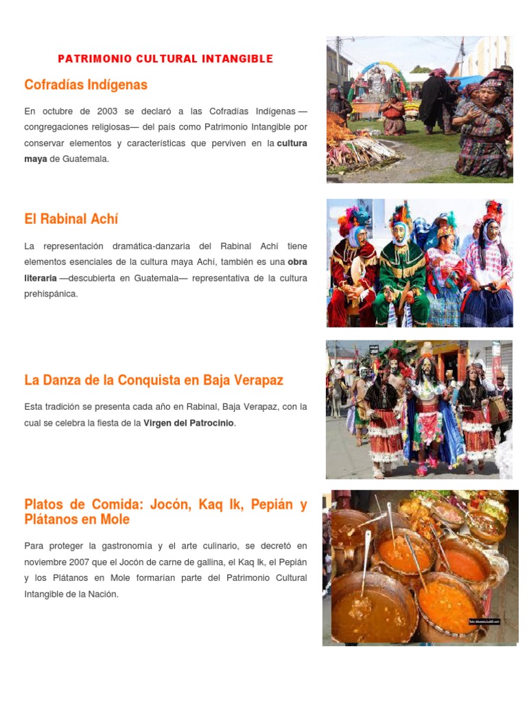 5 Patrimonios Intangibles de Guatemala | PDF | Cultura de las Americas ...