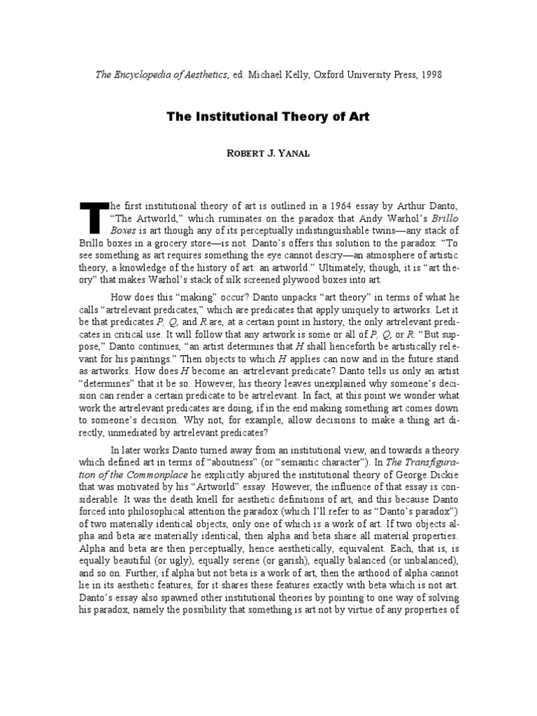 Institutional Theory | Aesthetics | Concept