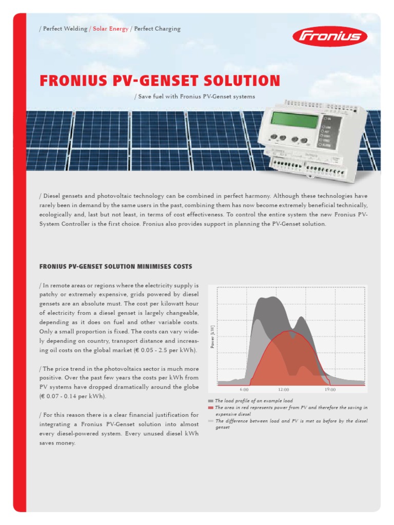 Fronius Pv-Genset Solution: / Solar Energy | PDF | Photovoltaic System ...