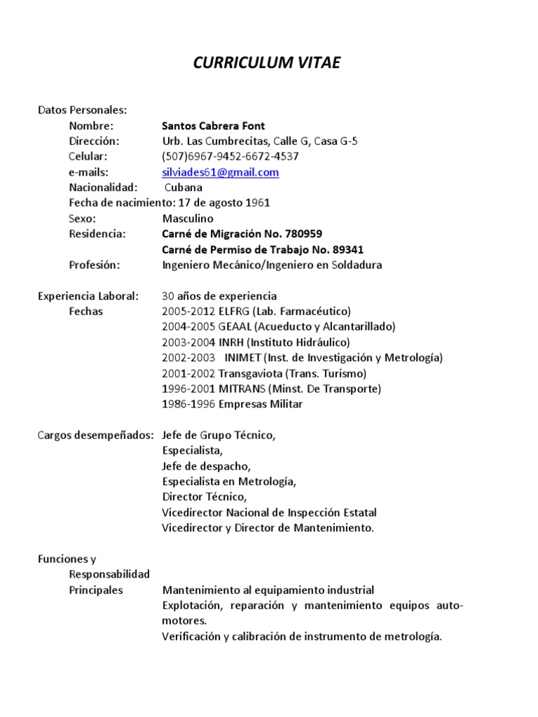 Curriculum Vitae Santos 1 | PDF | Ingeniería | Science