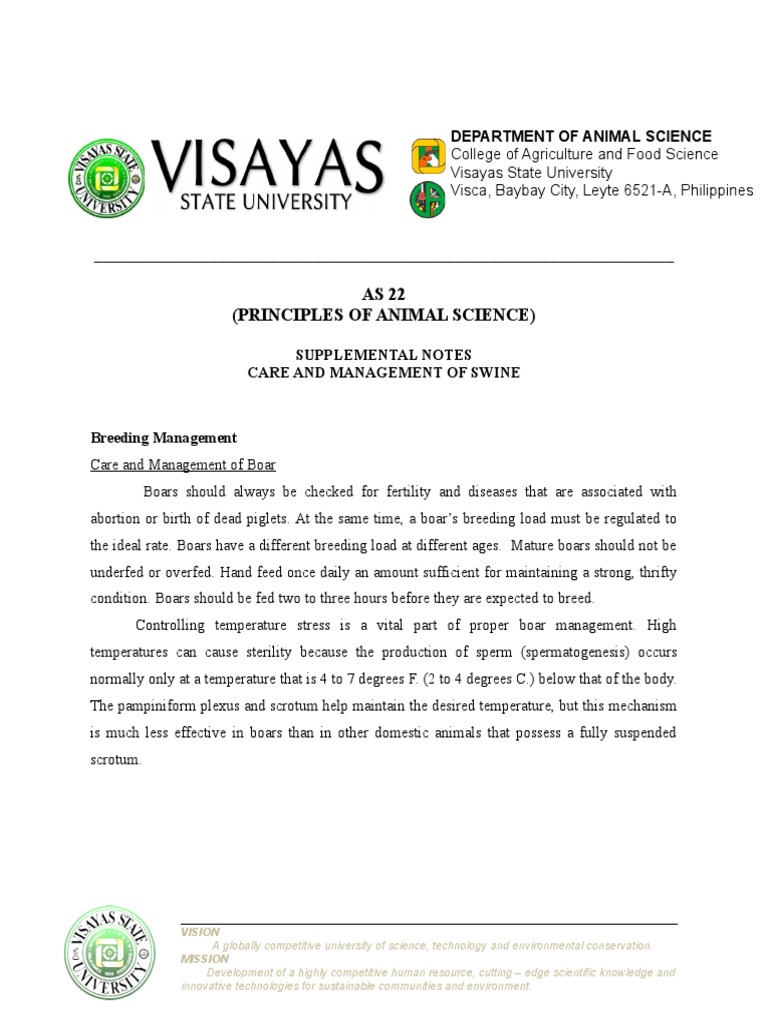 Ansci Reviewer | PDF | Domestic Pig | Wild Boar