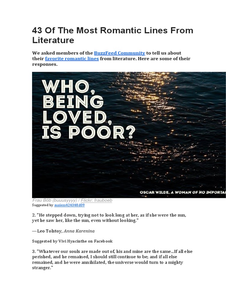 43 of The Most Romantic Lines From Literature | PDF