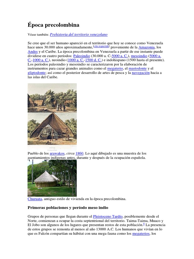 Época Precolombina Venezuela | PDF | Venezuela | Agitación