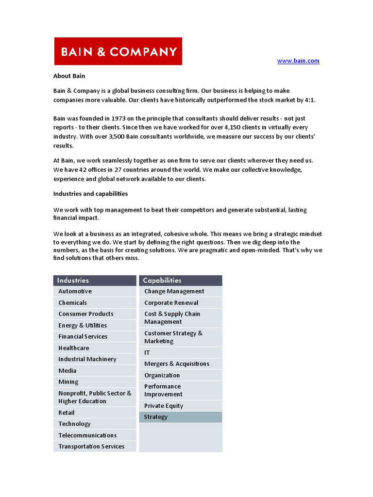 Bain | PDF | Retail | Consultant