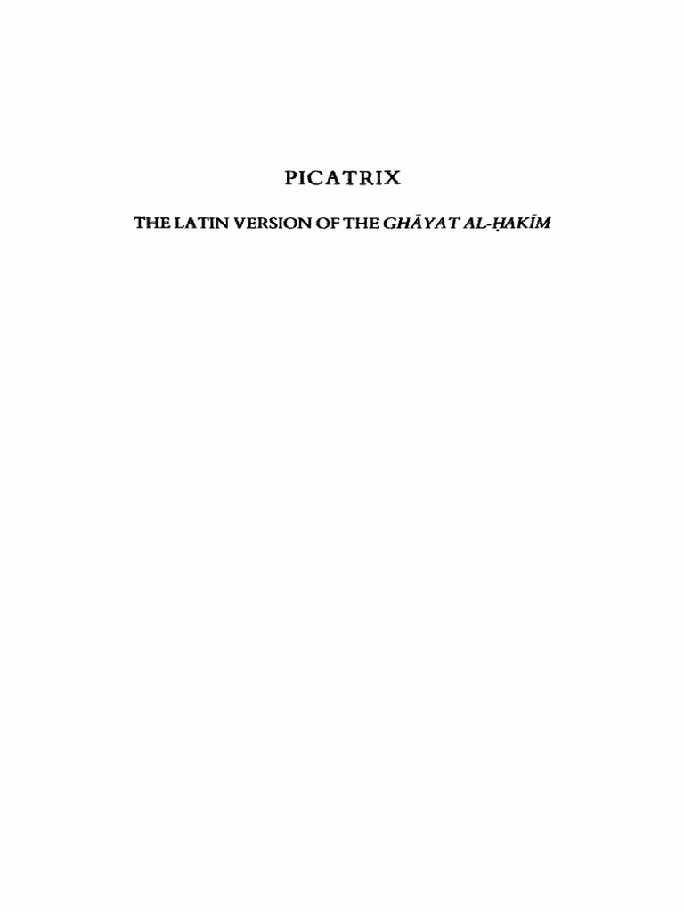 Picatrix PDF | PDF | Manuscript | Books