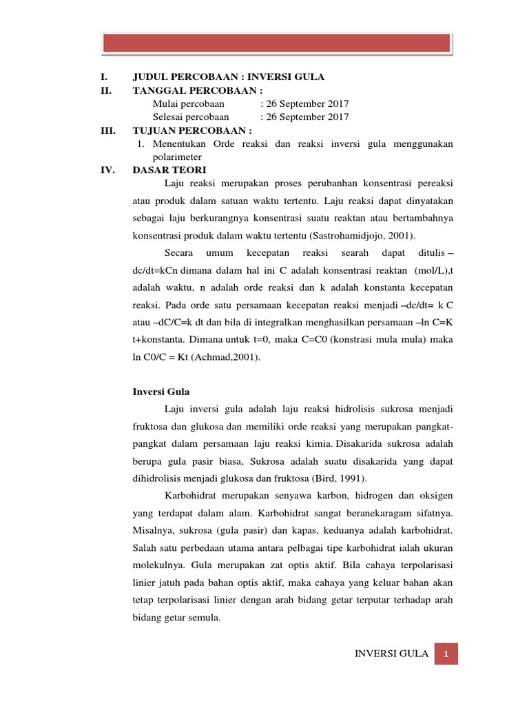 Inversi Gula (Punya Sendiri) | PDF | Teknologi & Rekayasa