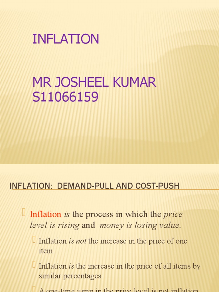 Inflation MR Josheel Kumar S11066159 | PDF | Phillips Curve | Inflation
