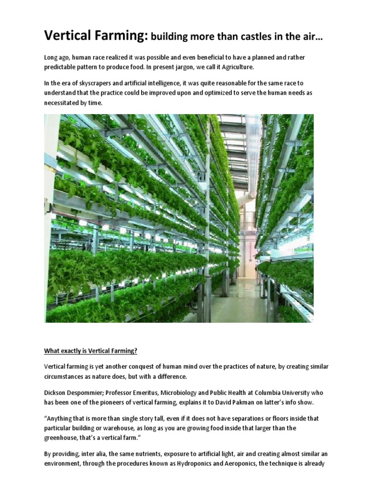 Vertical Farming | PDF | Intensive Farming | Agriculture