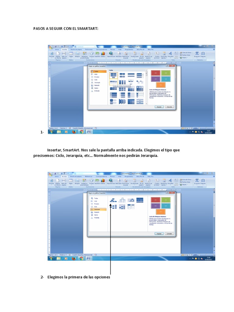 Pasos A Seguir Con El Smartart | PDF | Informática | Informática y tecnología de la información