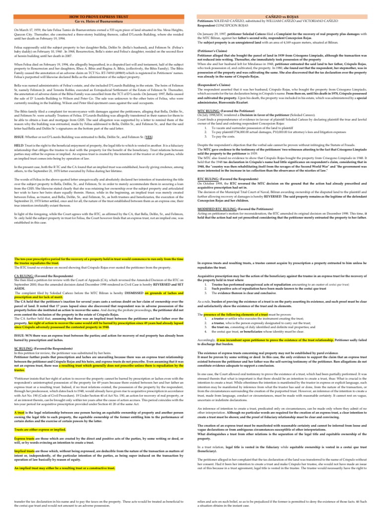 COMPILED-PAT-GROUP-RECIT.docx | PDF | English Trust Law | Trust Law