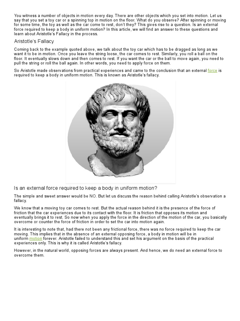Aristotle's Fallacy | PDF | Fallacy | Force