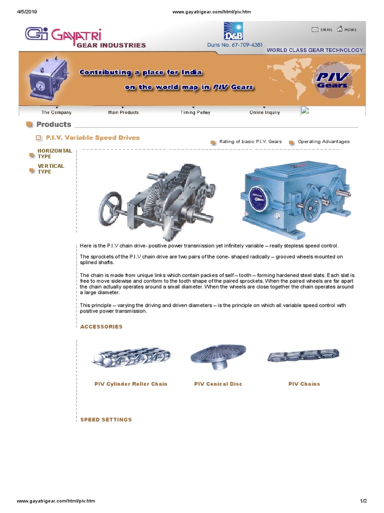 Piv Chain Drive | PDF | Transmission (Mechanics) | Manufactured Goods