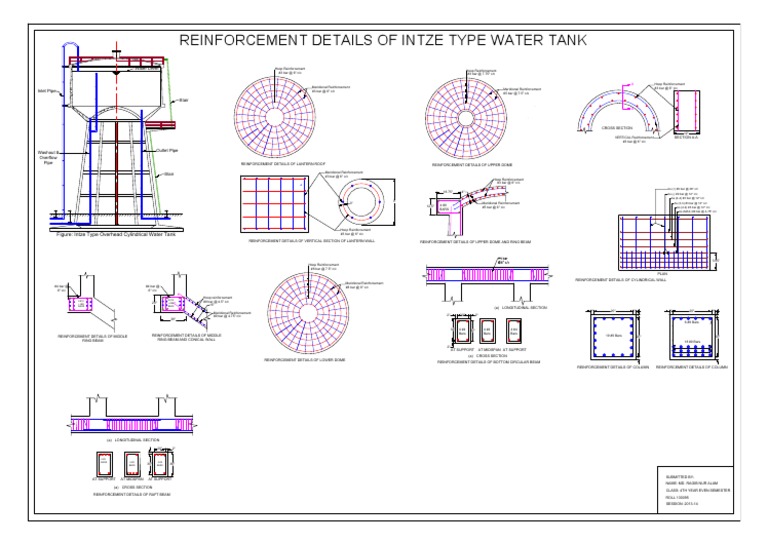 Intze Type Tank Detailing | PDF | Civil Engineering | Building Engineering