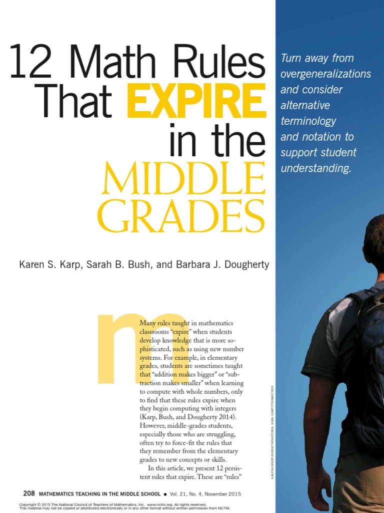 12 Math Rules That Expire in The Middle Grades | PDF | Fraction ...