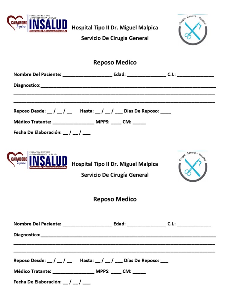 Formato de Reposo | PDF