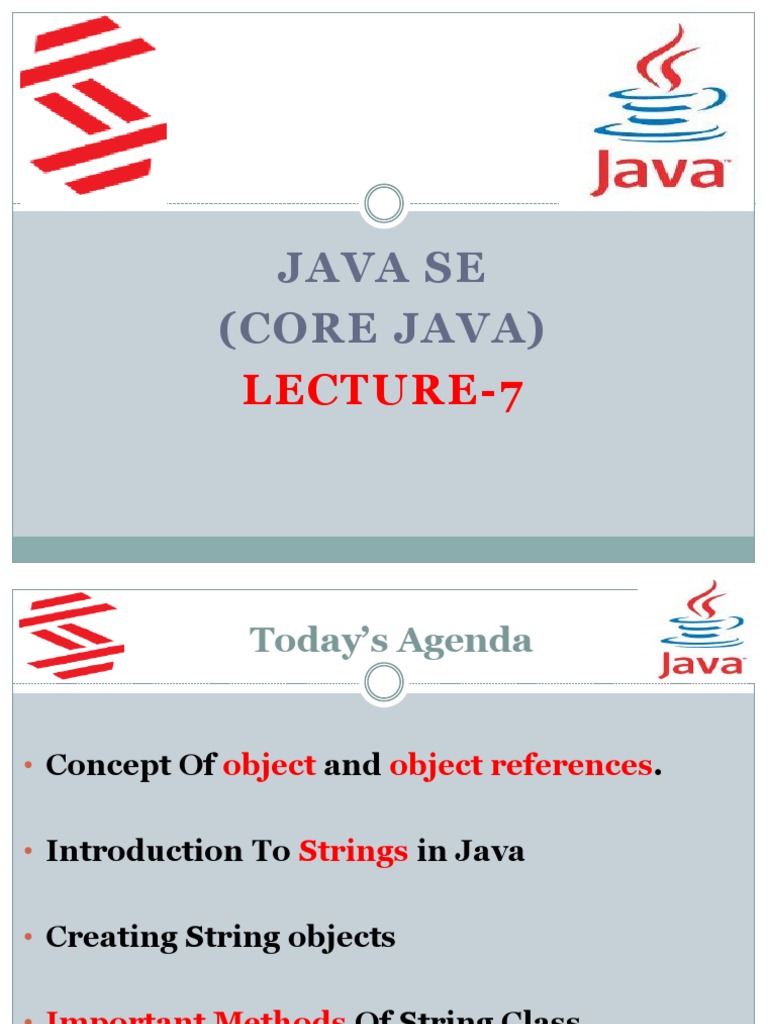 Java Se (Core Java) : Lecture-7 | PDF | Class (Computer Programming ...