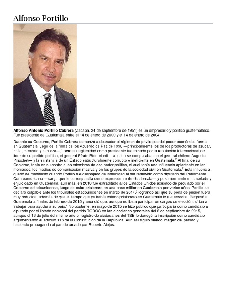 Alfonso Portillo | PDF | Guatemala | Elecciones