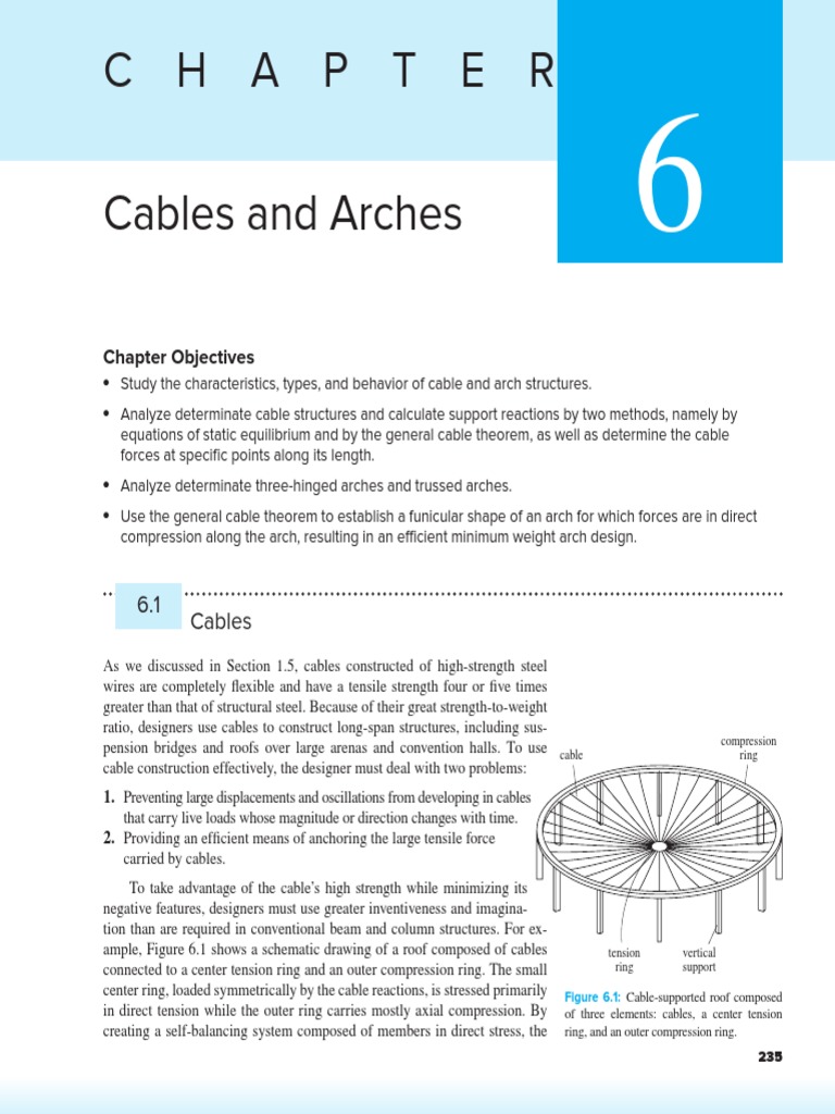 Cables and Arches PDF | PDF | Beam (Structure) | Bending