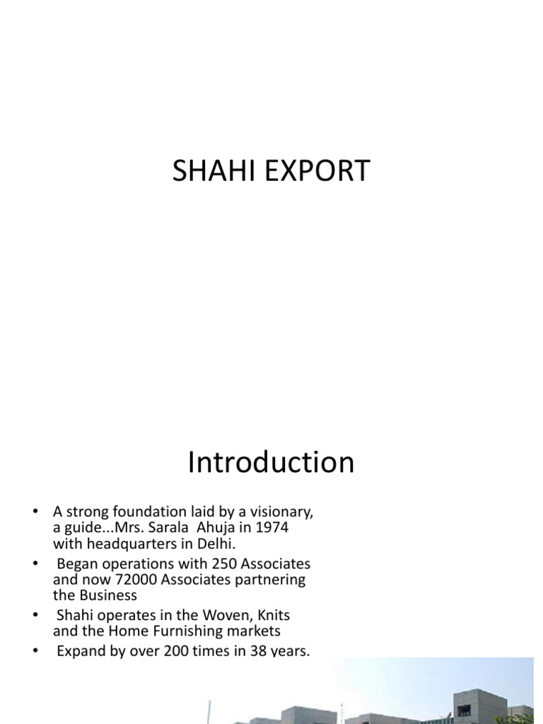 Shahi Export | PDF | Clothing | Textiles
