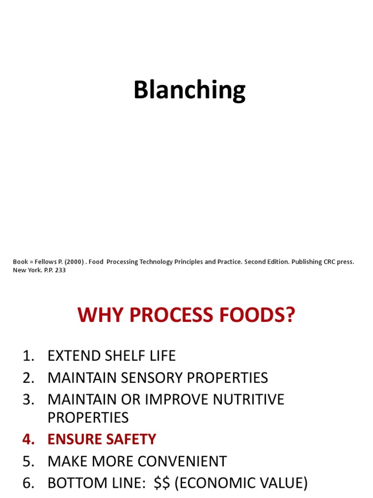 Blanching | PDF | Food Preservation | Food And Drink