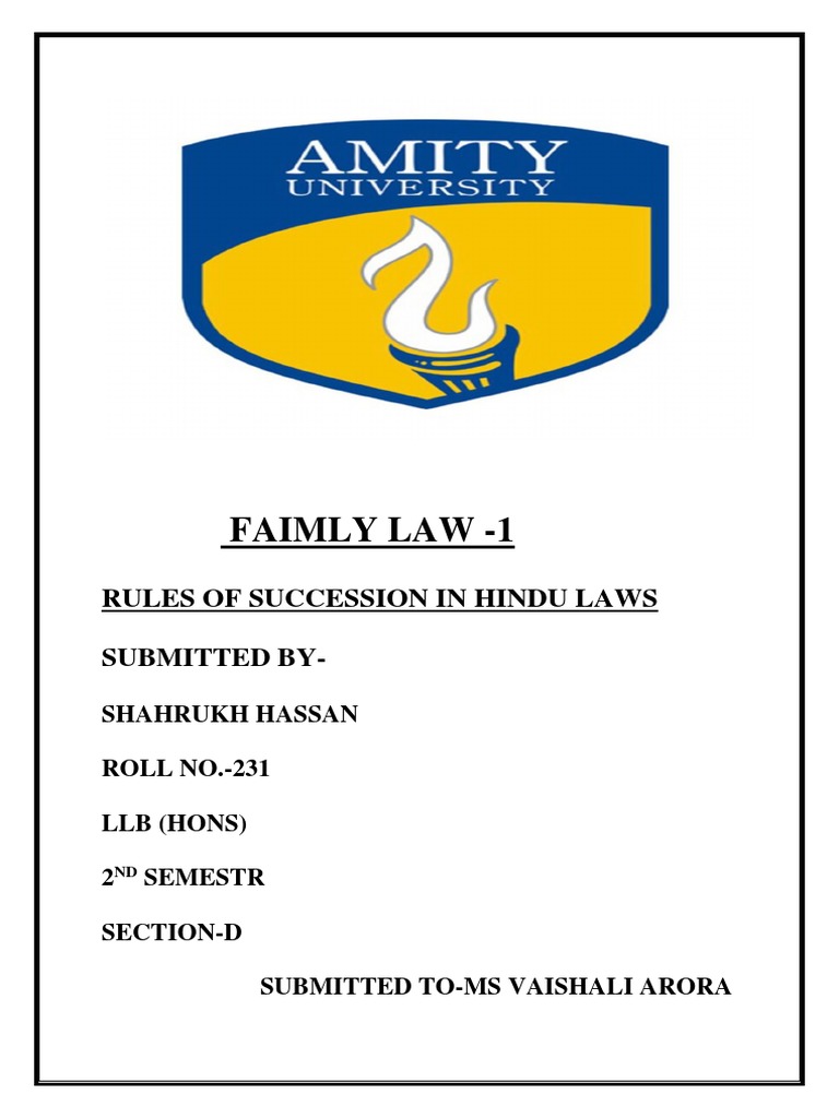 Family Law Project | PDF | Intestacy | Inheritance