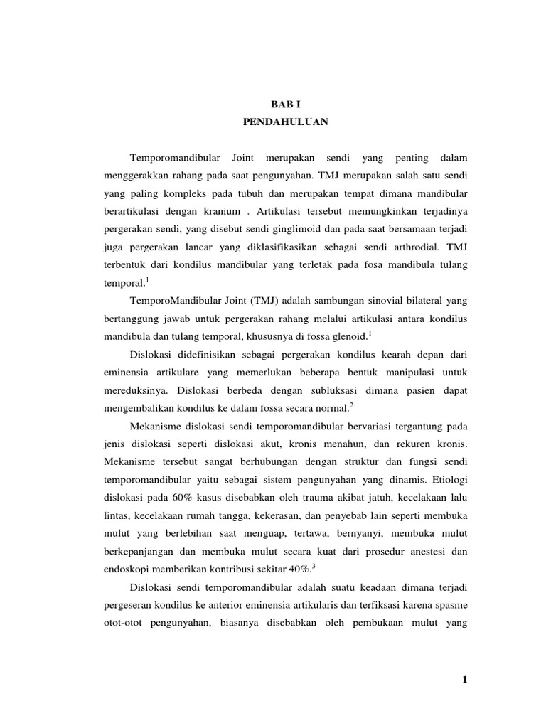 Dislokasi Sendi Temporomandibular TMJ | PDF