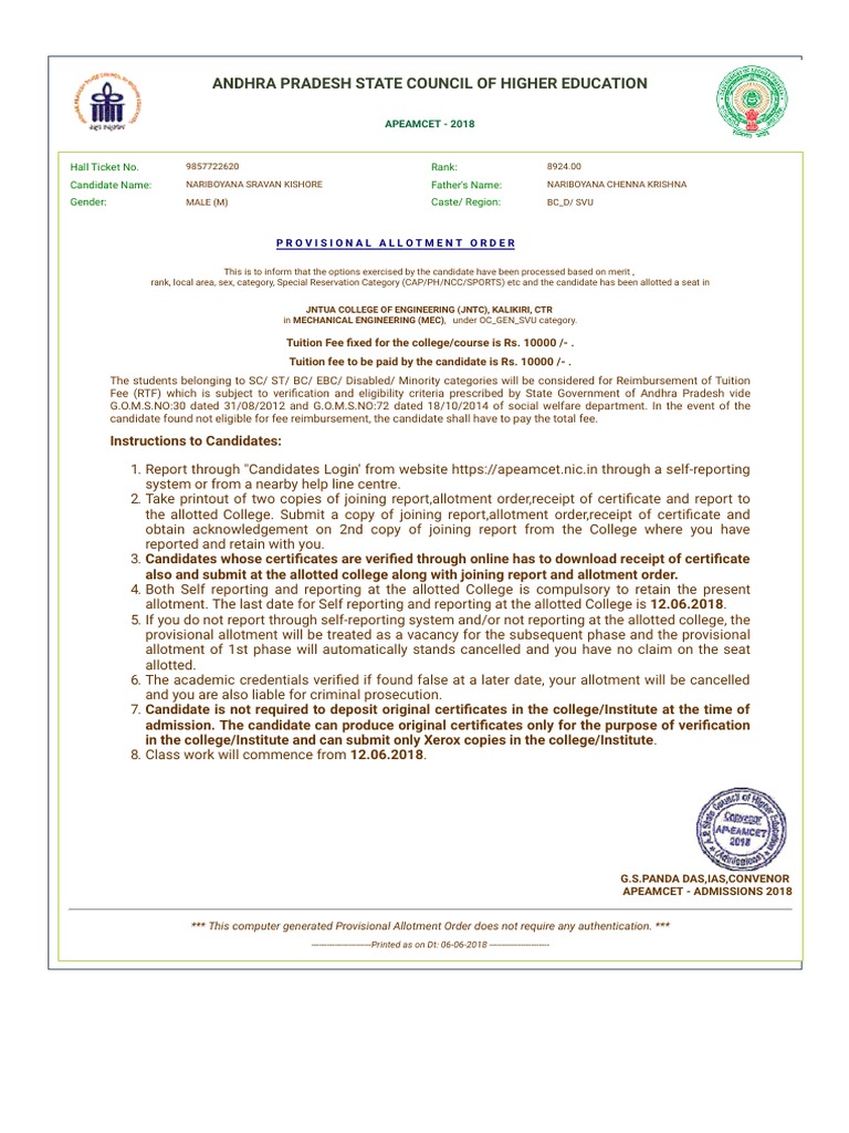Allotment Order | PDF | Behavior Modification | Learning