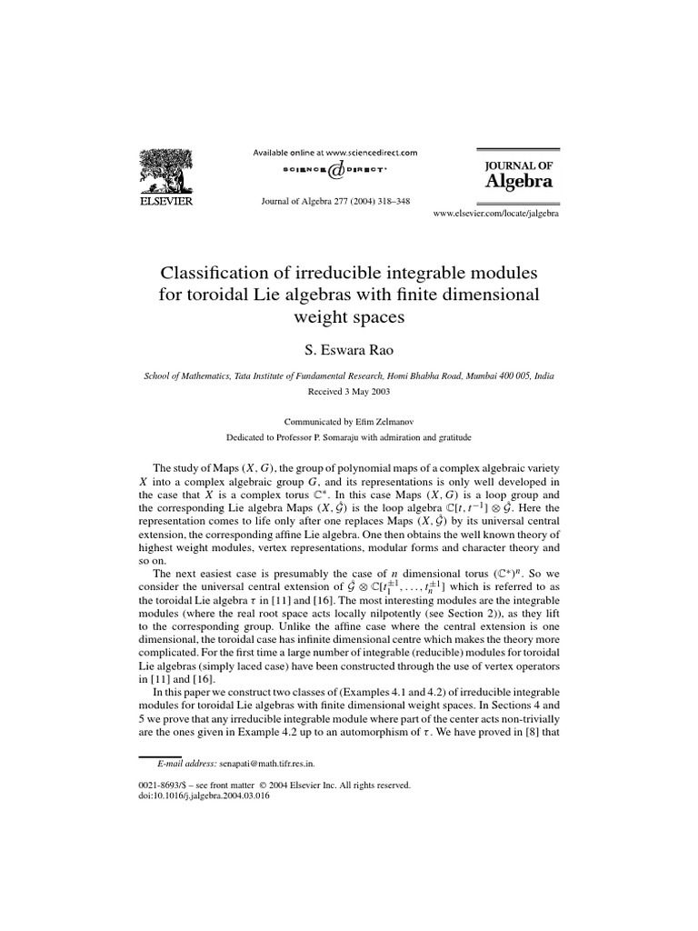 2f PDF | PDF | Lie Algebra | Module (Mathematics)