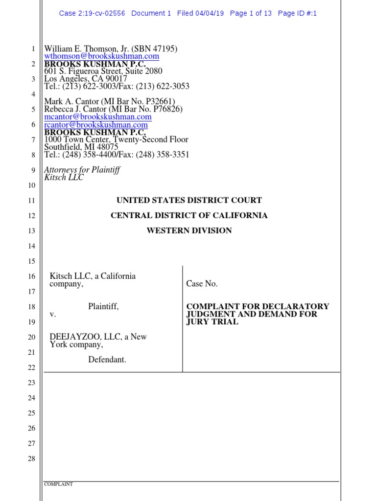 Kitsch LLC vs. DEEJAYZOO Patent Dispute | PDF | Glossary Of Patent Law ...