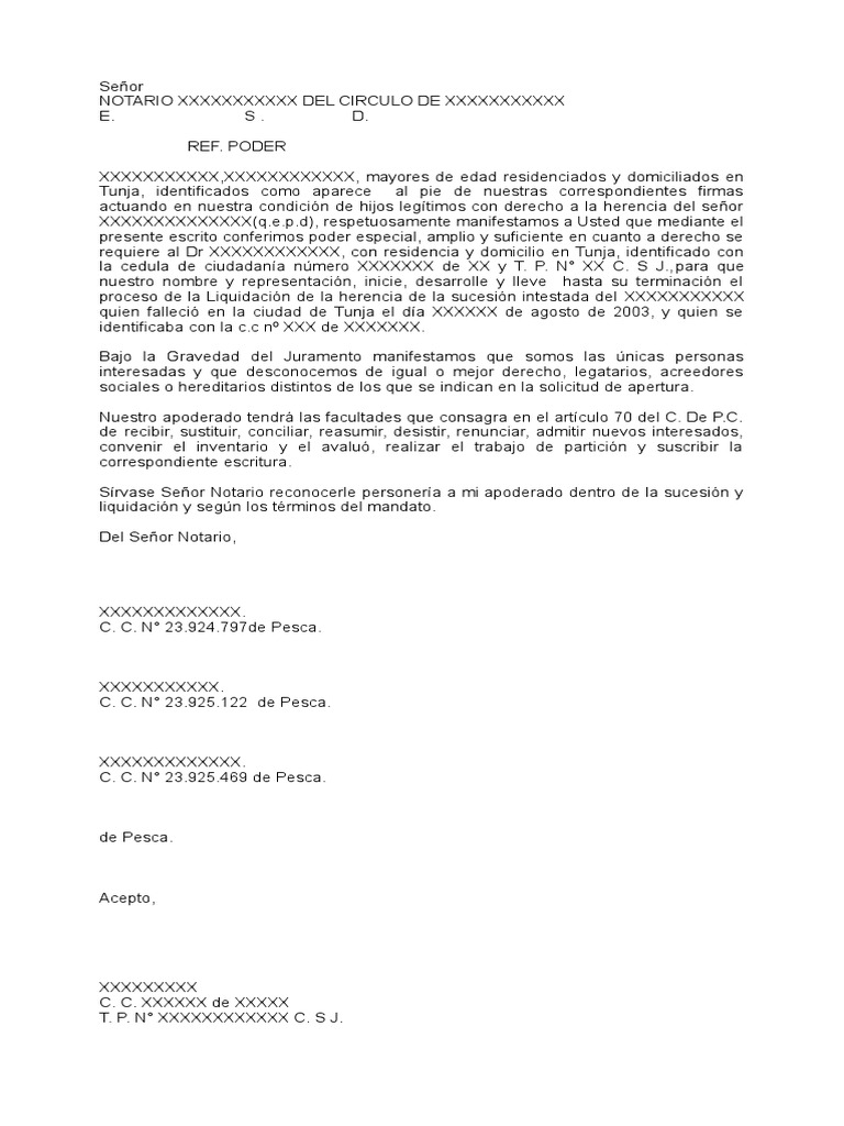 Poder Sucesion Notaria Por Venta de Derechos Sucesorales | Herencia | Información del gobierno