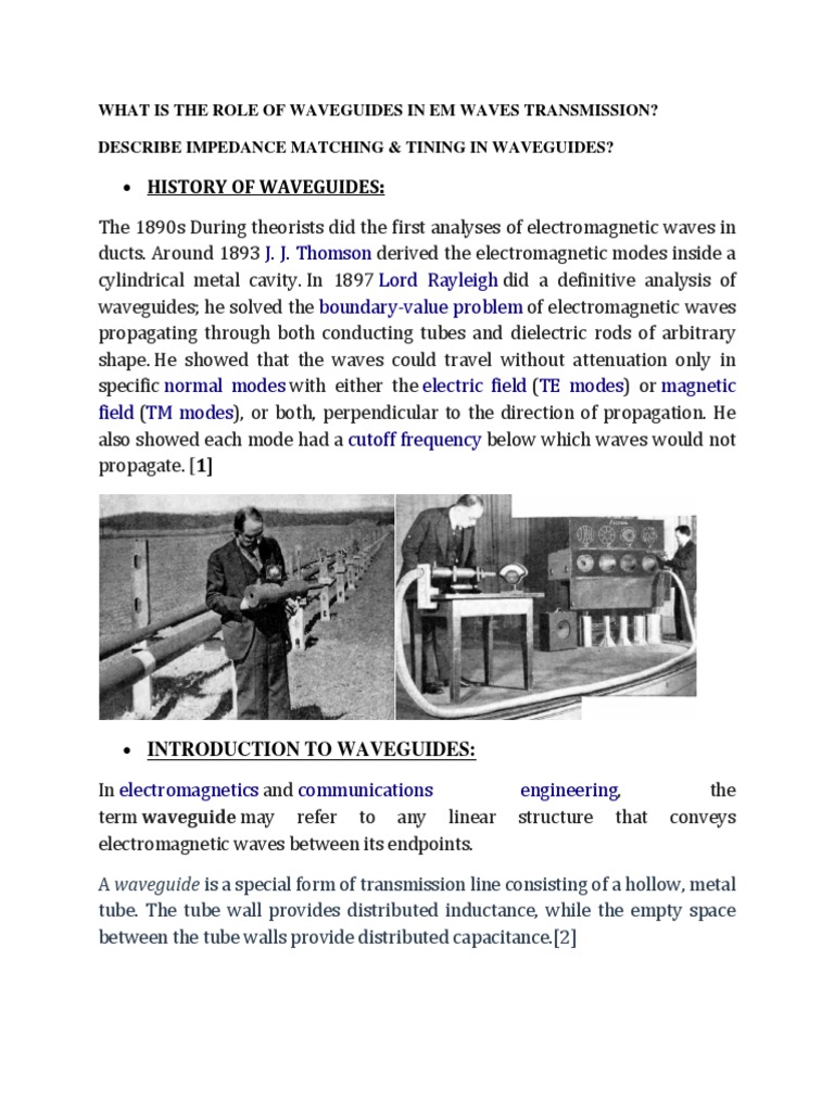 Role of Waveguides in em Waves Transmission | PDF | Transmission Line ...