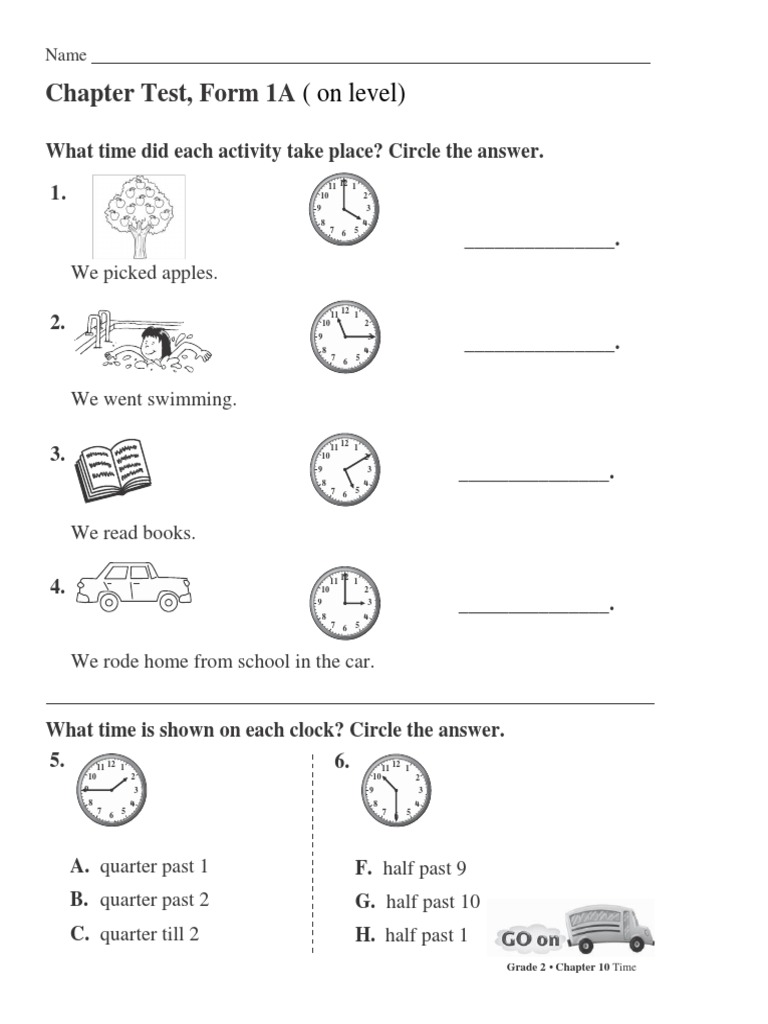 Chapter Test, Form 1A: (On Level) | PDF