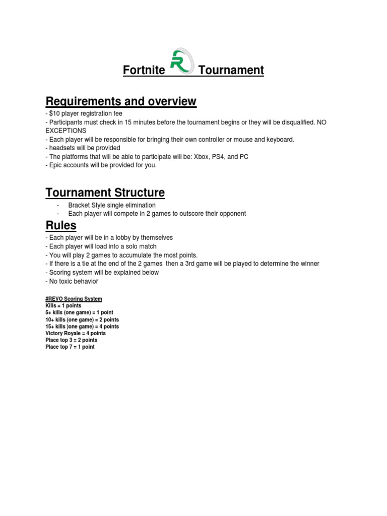 Fortnite Solo Showdown Rules | PDF | Gaming | Leisure