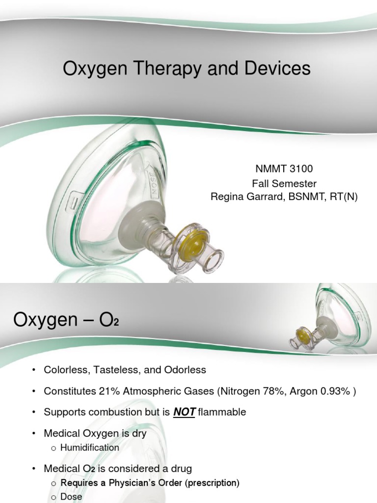 Oxygen Therapy and Devices Lecture | PDF