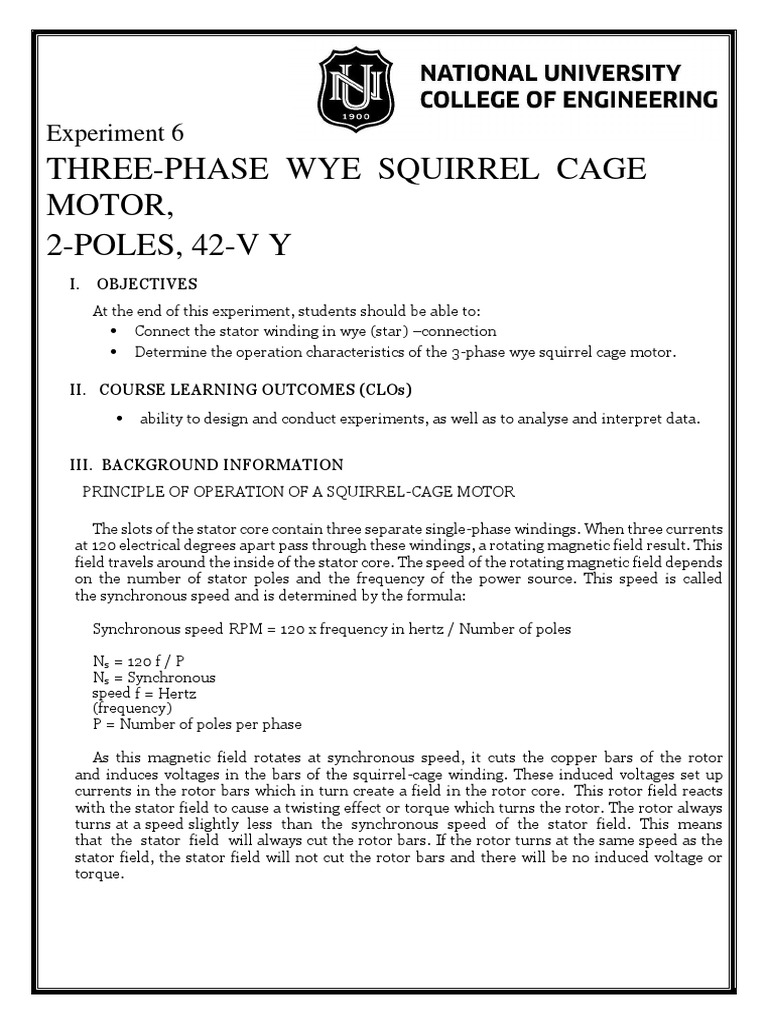EXPERIMENT 6 - Induction Motor | PDF | Electric Motor | Force