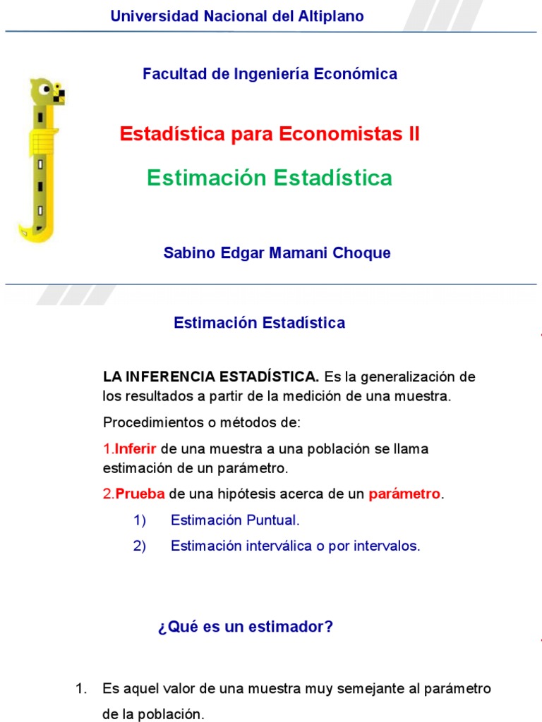 04.00 Estimacion Estadistica | PDF | Estimador | Teoría de la estimación