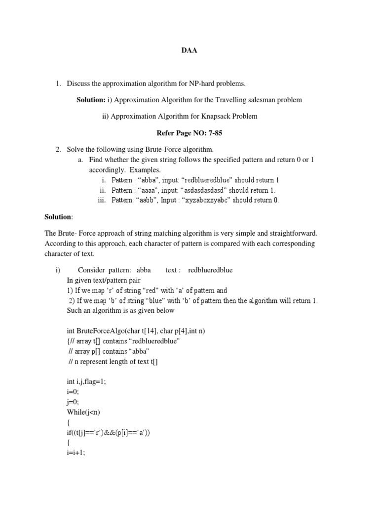 DAA - Questions With Answer | PDF | Time Complexity | Discrete Mathematics DAA - Questions With Answer | PDF | Time Complexity | Discrete Mathematics