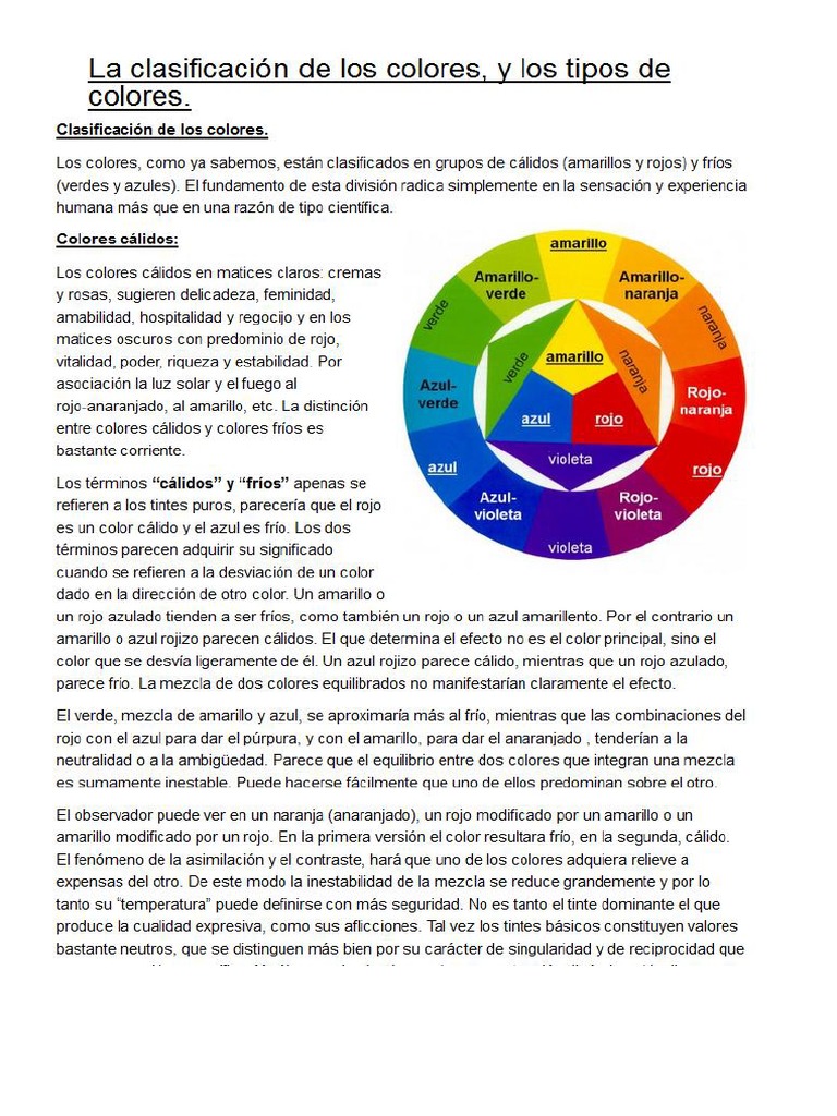 Clasificación de Los Colores | PDF | Color | Azul