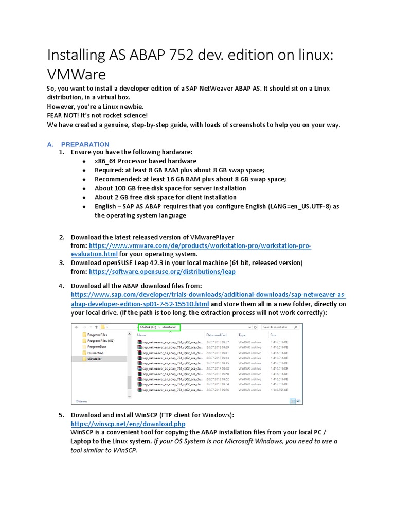 Install ABAP Trial VM PDF | PDF | Operating System | Superuser