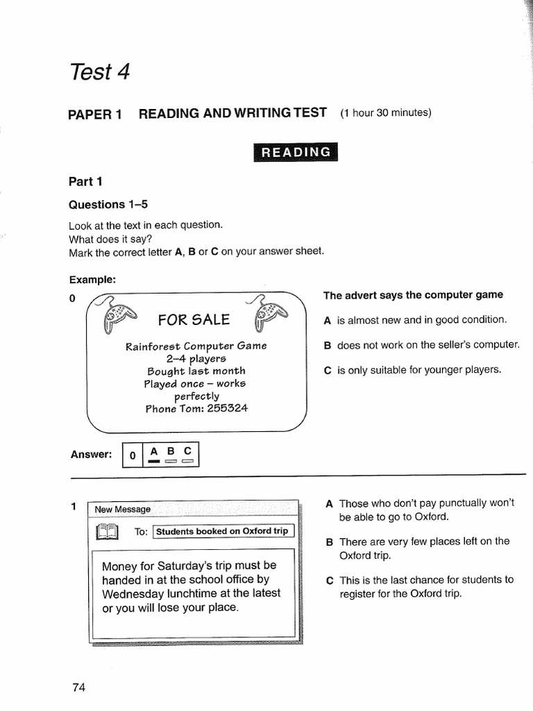 PET - Test - 7.4 | PDF