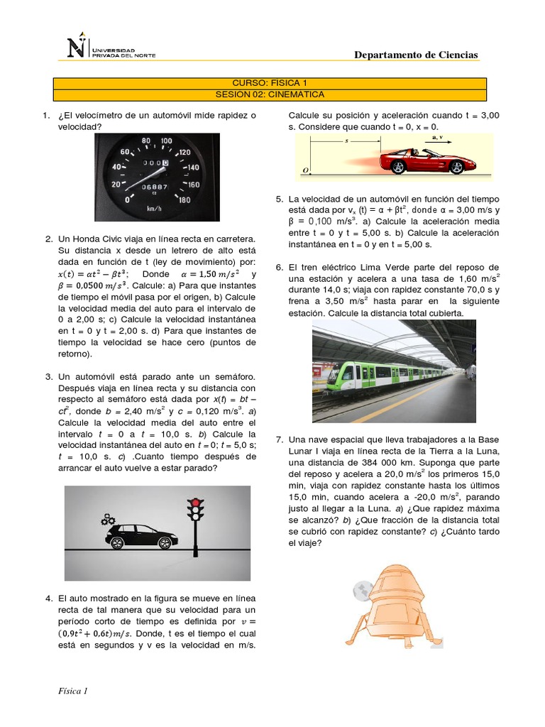 f1 s02 HT Cinemática | PDF | Velocidad | Cinemática